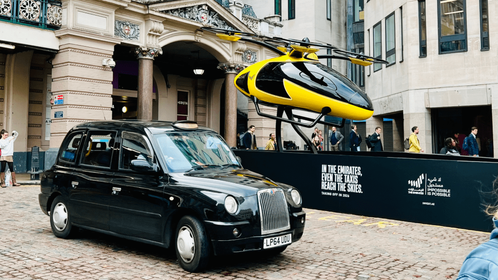 Flying Taxi Charing Cross – Candid Creative